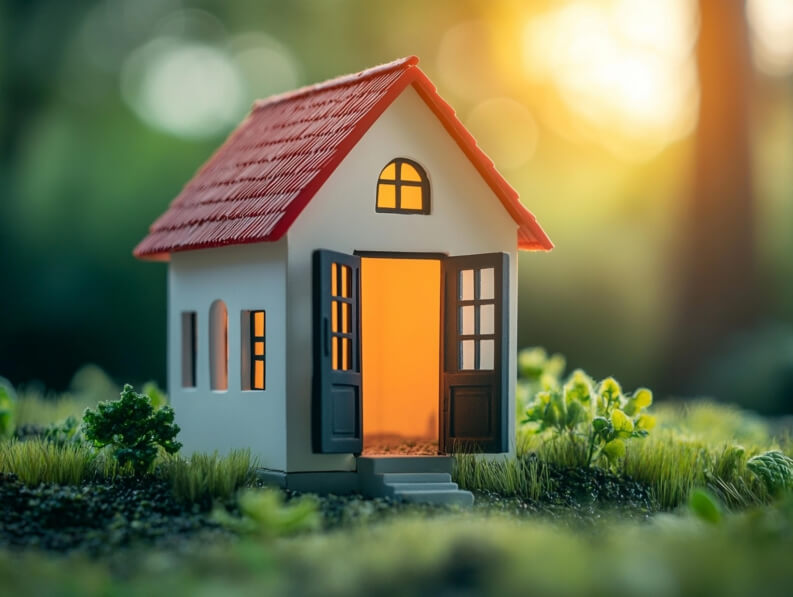 Download Cozy Model House in Nature Backgrounds Online - Creative Fabrica