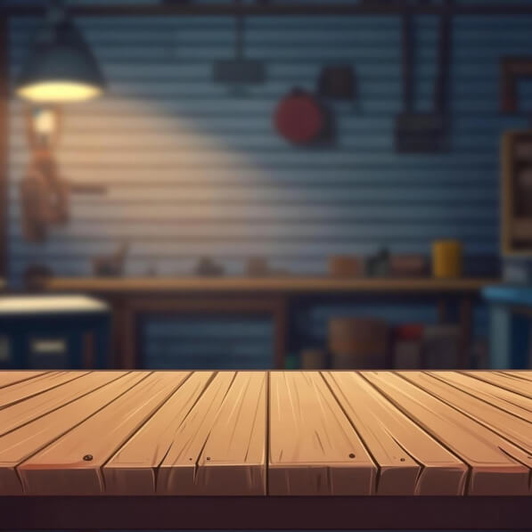 Download Cozy Workshop Interior with Wooden Table Backgrounds Online ...