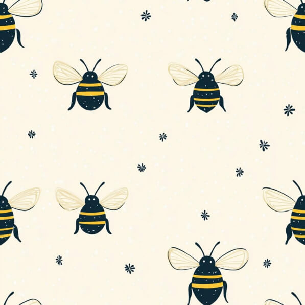 Descarga Patrón de abejas de dibujos animados sobre fondo crema ...