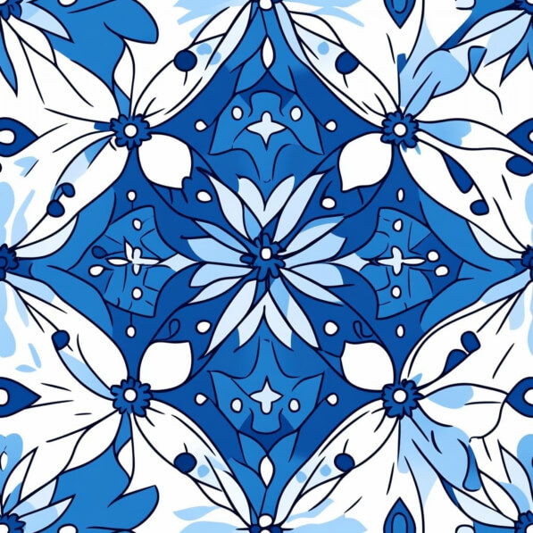 Download Intricate Blue and White Floral Pattern Patterns Online ...