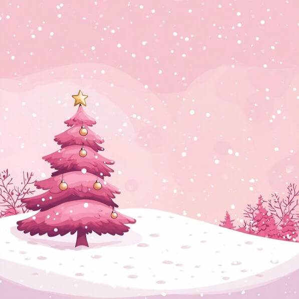 Download Pink Christmas Tree in a Winter Wonderland Backgrounds Online ...