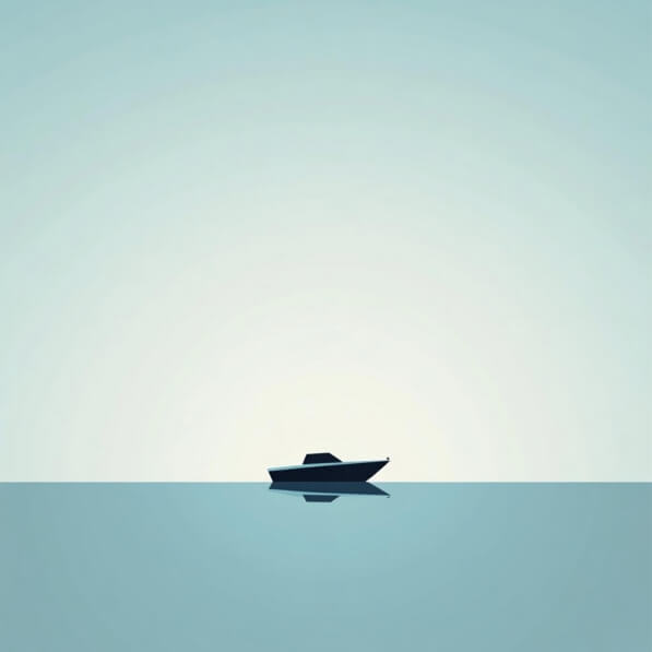 Download Minimalist Boat on Calm Water Backgrounds Online - Creative ...