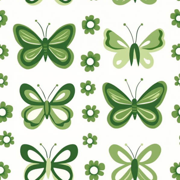 Download Pattern of Green Butterflies and Flowers Patterns Online ...