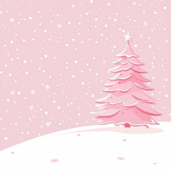 Download Pink Christmas Tree in Snowy Landscape Backgrounds Online ...