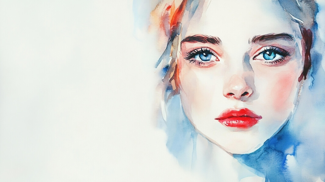 Descarga Retrato en acuarela de una joven Fondos En Línea - Creative Fabrica