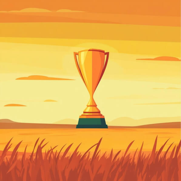 Download Golden Trophy Against Orange Sunset Backgrounds Online ...