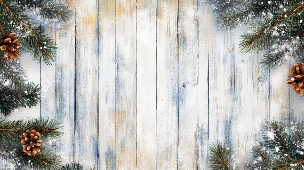 Download Rustic Winter Holiday Background with Pine Branches and Cones ...