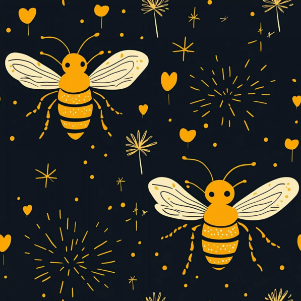 Download Stylized Bees Pattern Patterns Online - Creative Fabrica