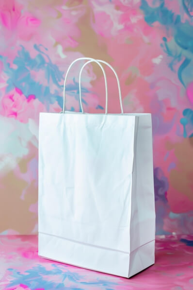 Download White Paper Bag on Colorful Background Mockups Online ...