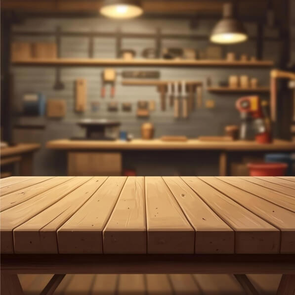 Download Wooden Table in a Workshop Backgrounds Online - Creative Fabrica