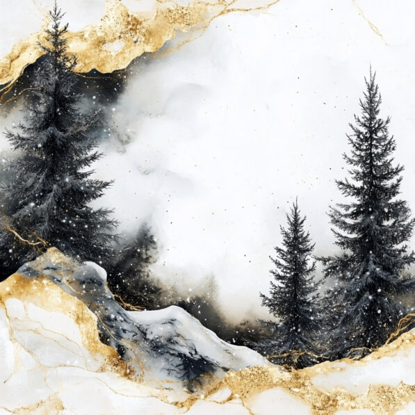 Download Winter Forest Landscape with Gold Accents Backgrounds Online ...
