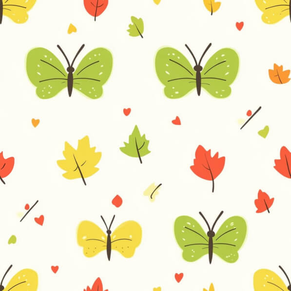 Download Colorful Butterflies and Autumn Leaves Pattern Patterns Online ...
