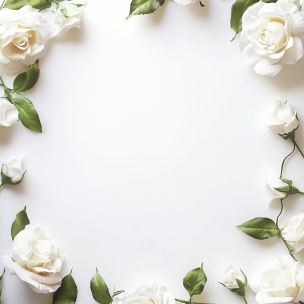 Download Elegant White Roses Frame on White Background Backgrounds ...