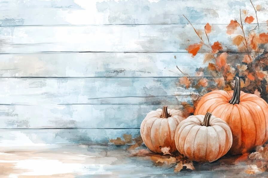 Download Autumn Pumpkins on Blue Wooden Background Backgrounds Online ...