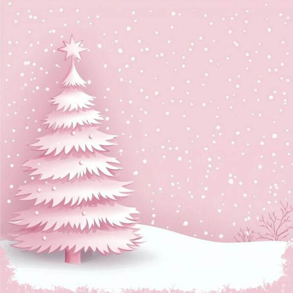 Download Pink Christmas Tree with Falling Snow Backgrounds Online ...