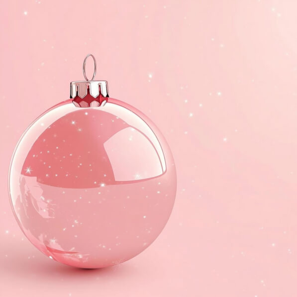 Download Pink Christmas Ornament on Soft Pink Background Backgrounds ...