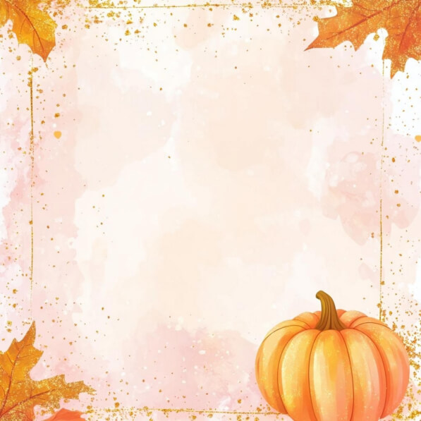 Download Autumn-Themed Background with Pumpkin and Leaves Backgrounds ...