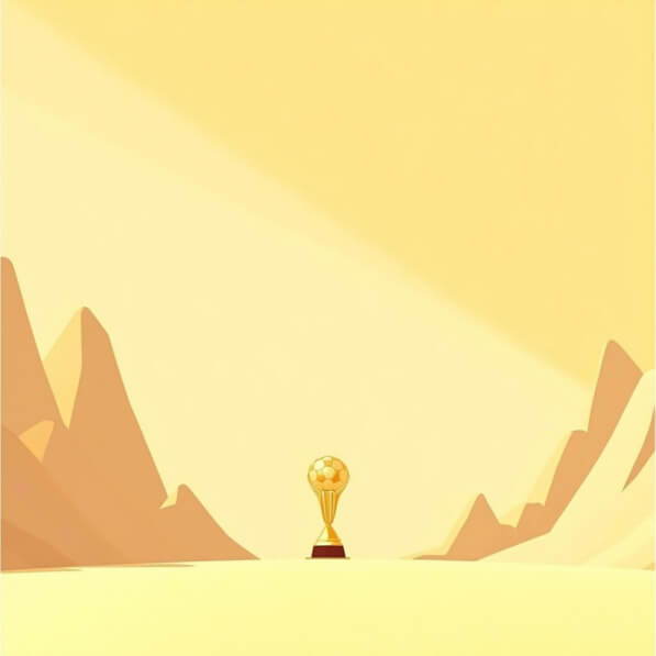 Download Golden Soccer Trophy in Minimalist Landscape Backgrounds ...