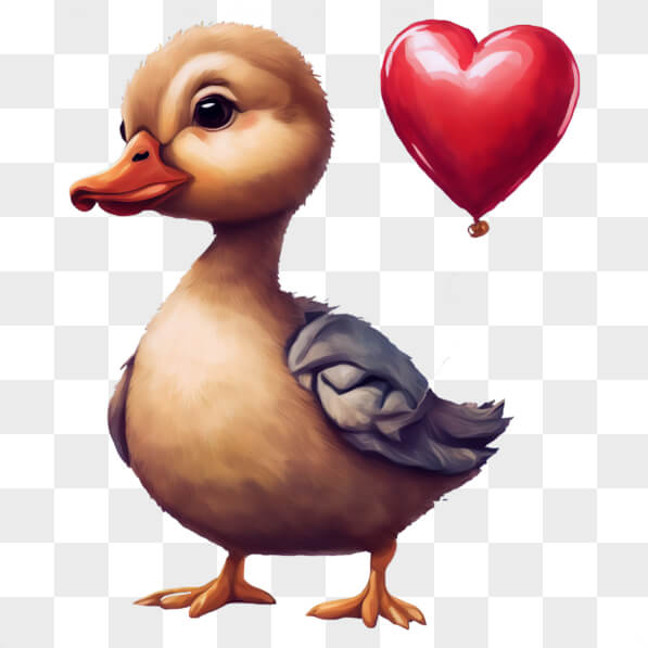 Descarga Pato adorable con globo en forma de corazón Cartoons En Línea ...