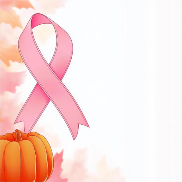 Download Pink Awareness Ribbon and Pumpkin in Autumn Setting ...