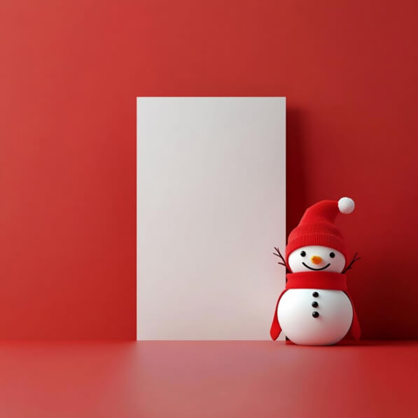 Download Festive Snowman Against Red Background Backgrounds Online ...
