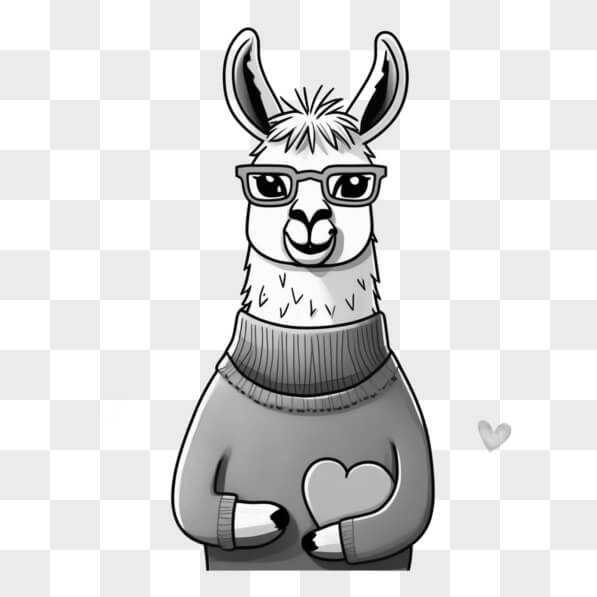 Descarga Llama de dibujos animados sosteniendo un corazón Bocetos En ...