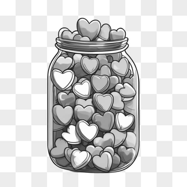 Download Jar of Heart-Shaped Objects Sketches Online - Creative Fabrica