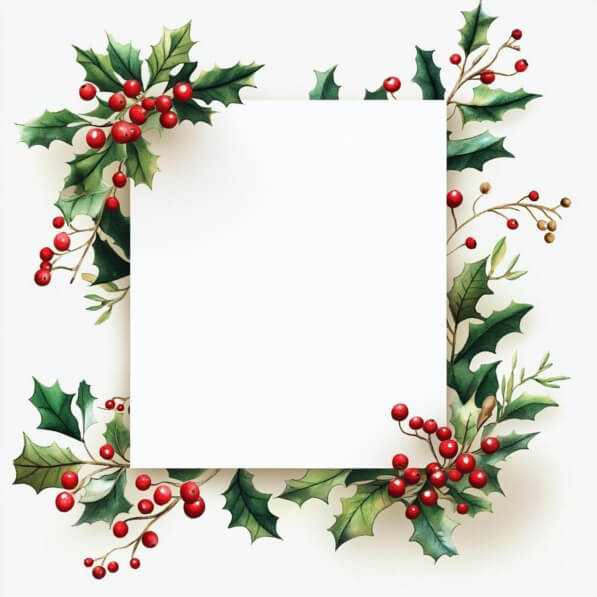 Baixe Moldura Festiva de Azevinho com Espaço em Branco Backgrounds ...