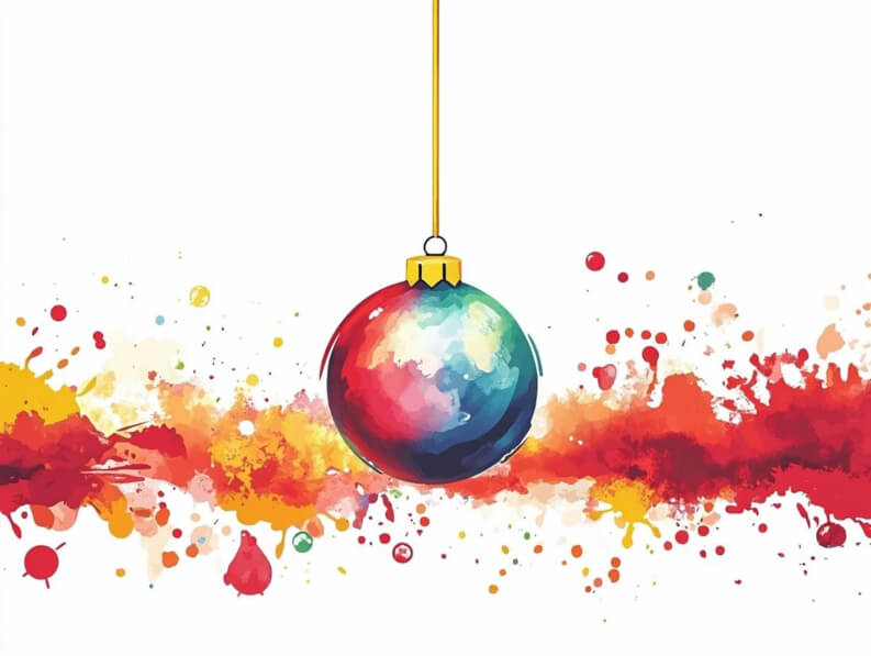 Download Colorful Christmas Ornament with Paint Splashes Backgrounds ...