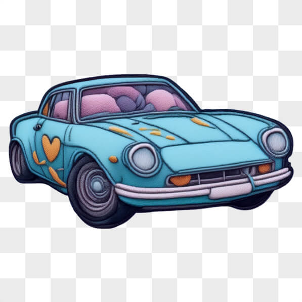 Download Stylized Cartoon Classic Car in Turquoise Cartoons Online ...