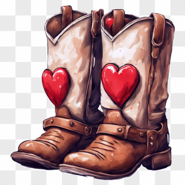 Download Whimsical Cowboy Boots with Hearts Cartoons Online - Creative ...