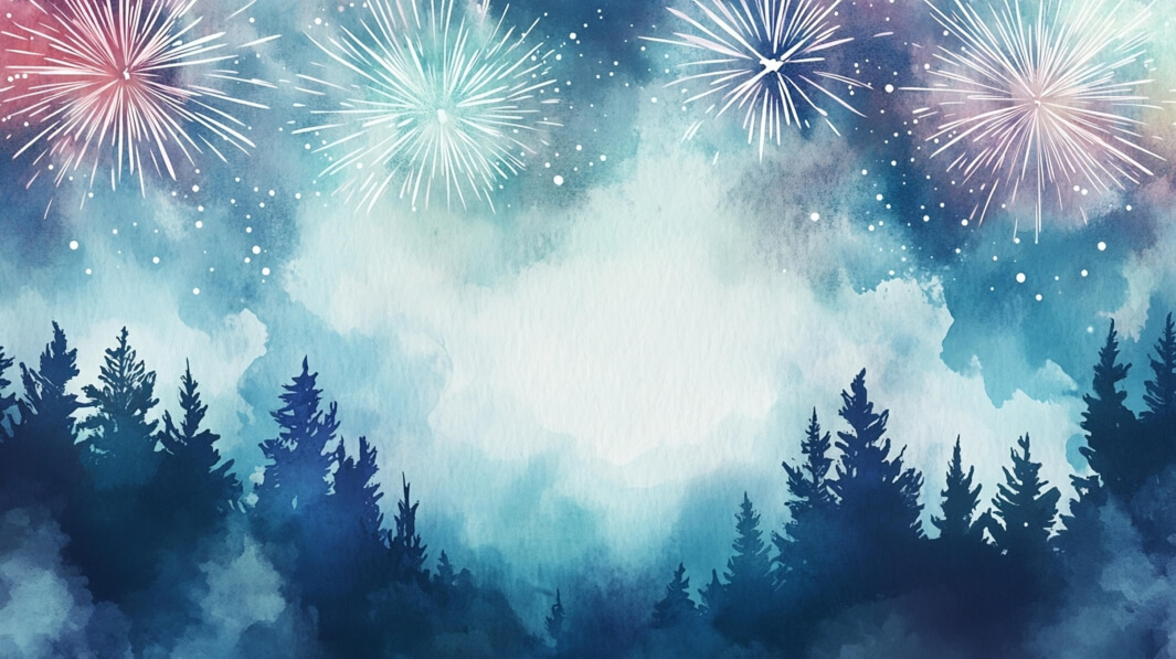 Download Night Sky with Fireworks over Forest Backgrounds Online ...