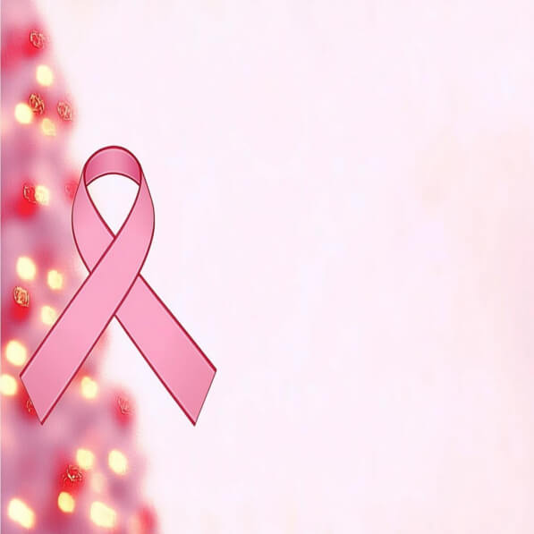 Baixe Símbolo do Laço Rosa Contra Luzes de Natal Embaçadas Backgrounds ...