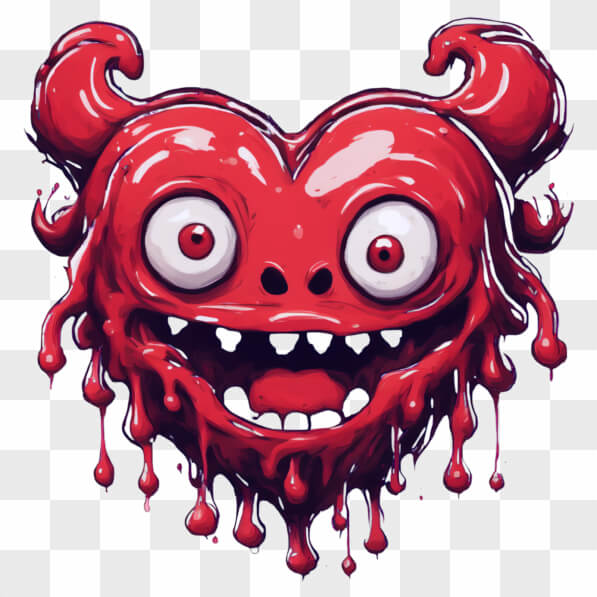 Download Cartoon Monster with Heart Shape and Bright Red Color Cartoons ...