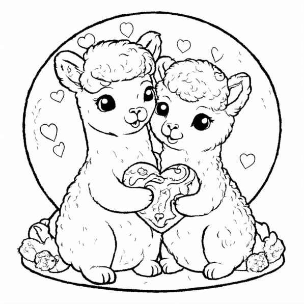 Descarga Dos Llamas Compartiendo Amor Páginas para colorear En Línea ...