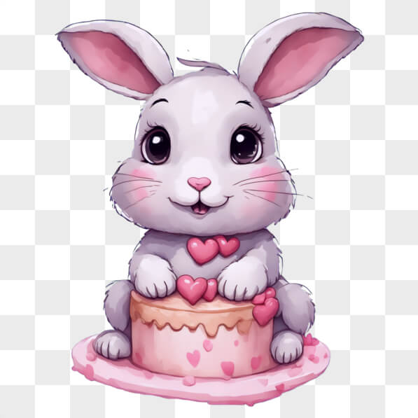 Baixe Coelho de desenho animado fofo com bolo de coração Cartoons ...