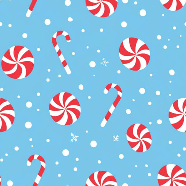 Download Festive Holiday Pattern with Peppermint Swirls and Candy Canes ...