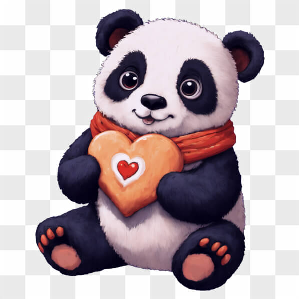 Download Cute Panda Holding a Heart Cookie Cartoons Online - Creative ...