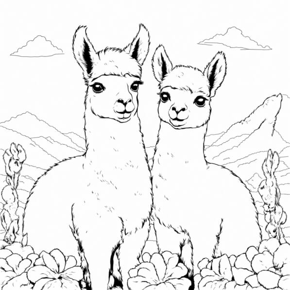 Descarga Dos Llamas en un Paisaje Escénico Páginas para colorear En ...