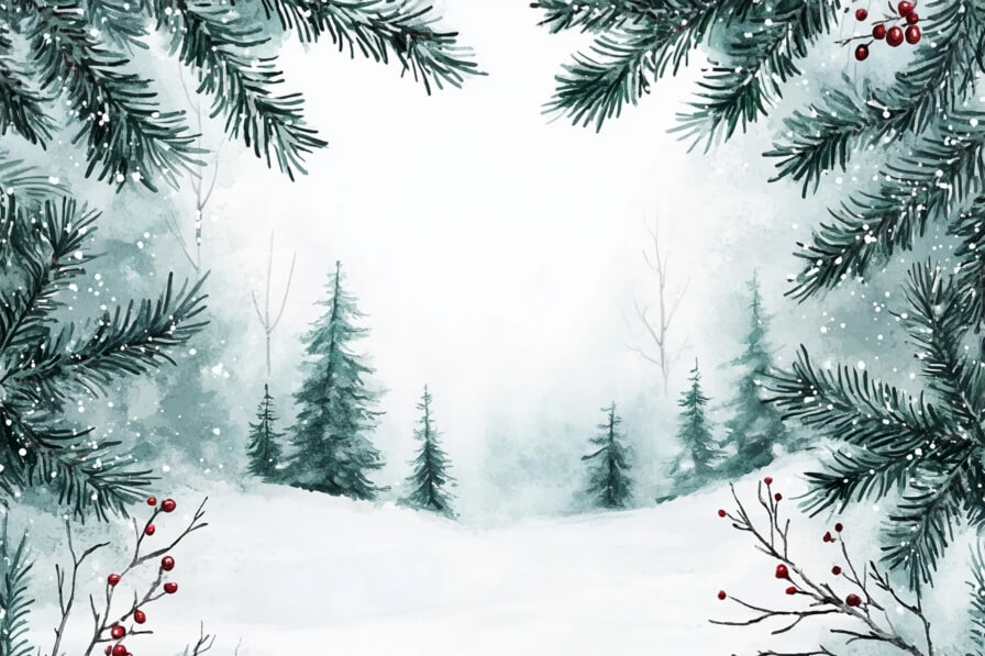 Download Winter Landscape with Pine Trees and Snow Backgrounds Online ...