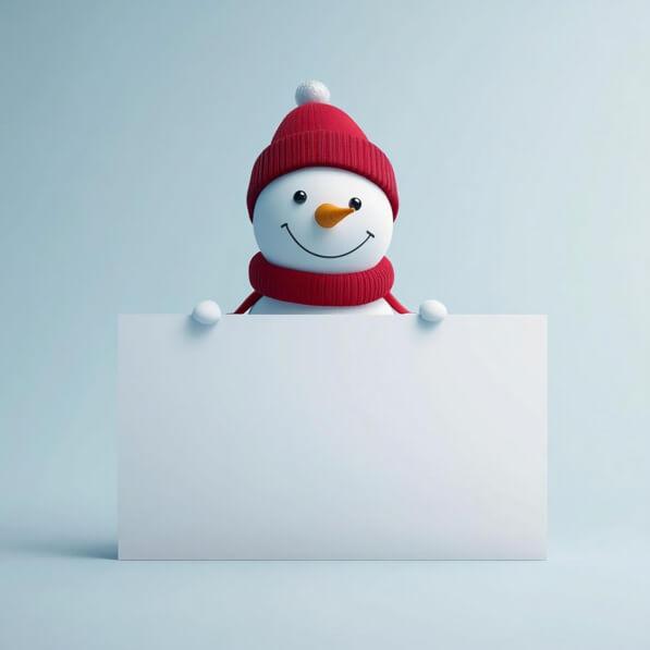 Download Cheerful Snowman with Blank Sign Backgrounds Online - Creative ...
