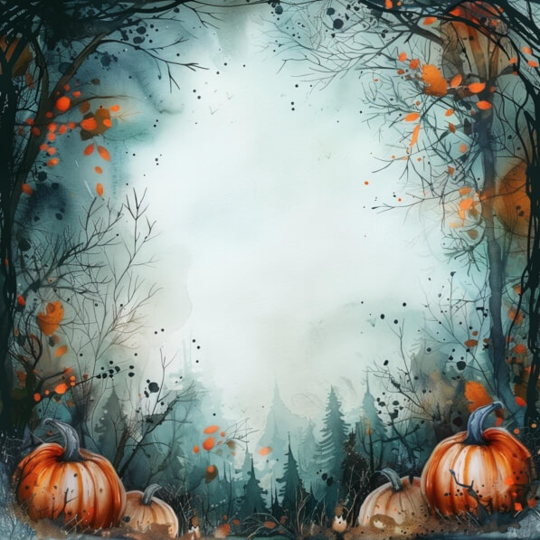 Download Autumn Scene with Pumpkins and Misty Forest Backgrounds Online ...