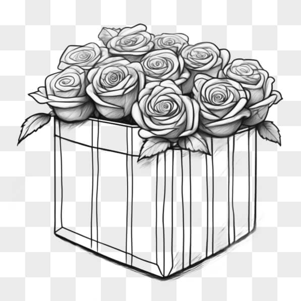 Download Illustration of Roses in a Box Sketches Online - Creative Fabrica