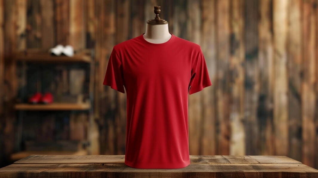 Télécharger T-shirt rouge exposé sur un mannequin Mockups En Ligne ...