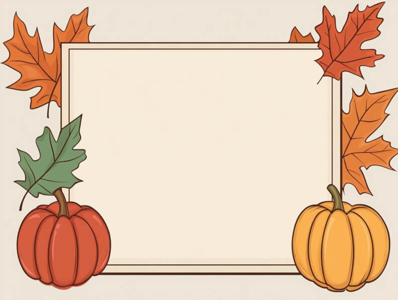 Descarga Marco decorativo de otoño con hojas y calabazas Fondos En ...