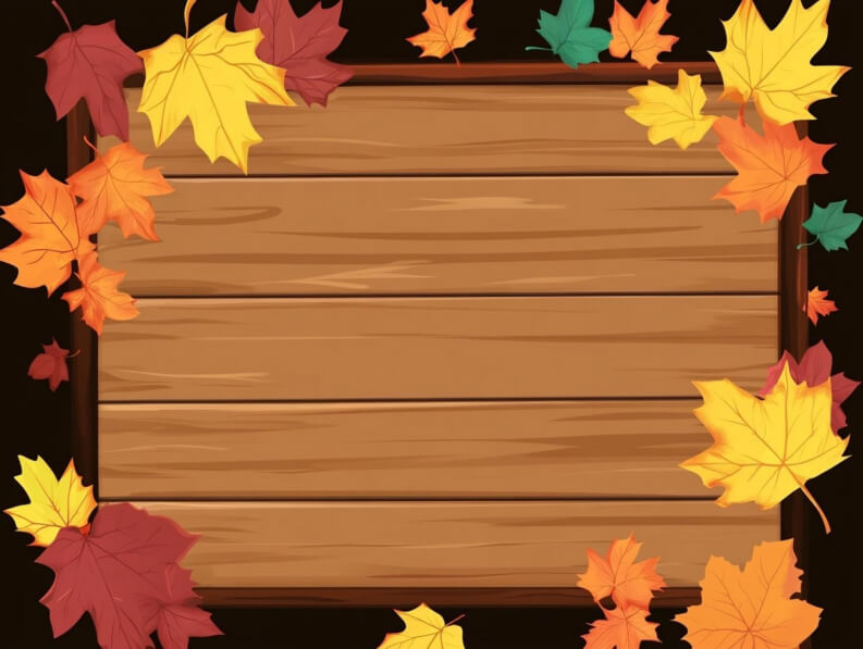 Download Autumn Leaves Surrounding Wooden Board Backgrounds Online ...