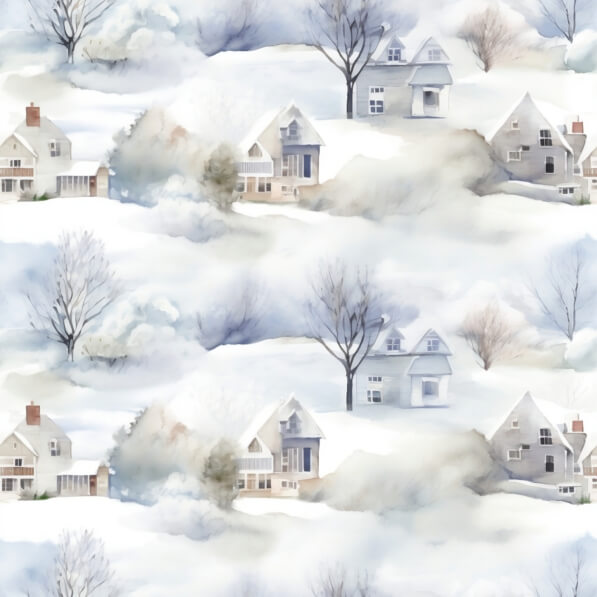Download Winter Landscape with Snowy Houses Patterns Online - Creative ...