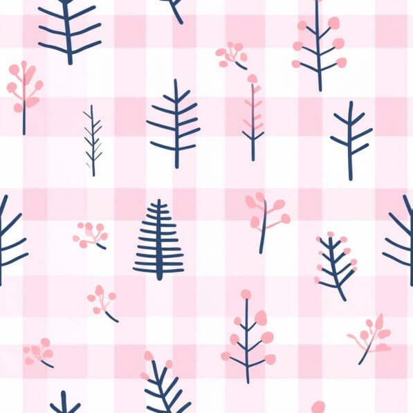 Download Stylized Tree Pattern on Pink Check Background Patterns Online ...