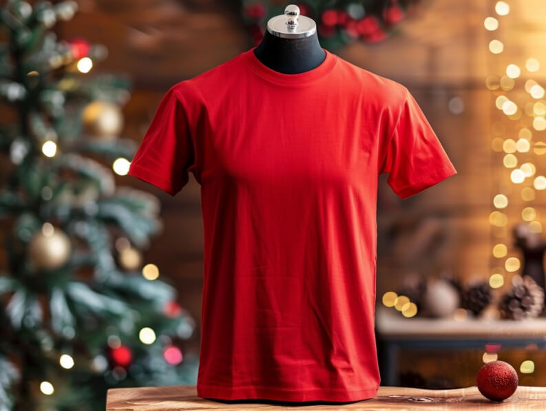 Download Red T-Shirt Displayed for Holidays Mockups Online - Creative ...