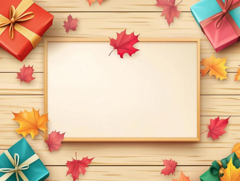 Download Autumn-Themed Holiday Background with Gifts Backgrounds Online ...
